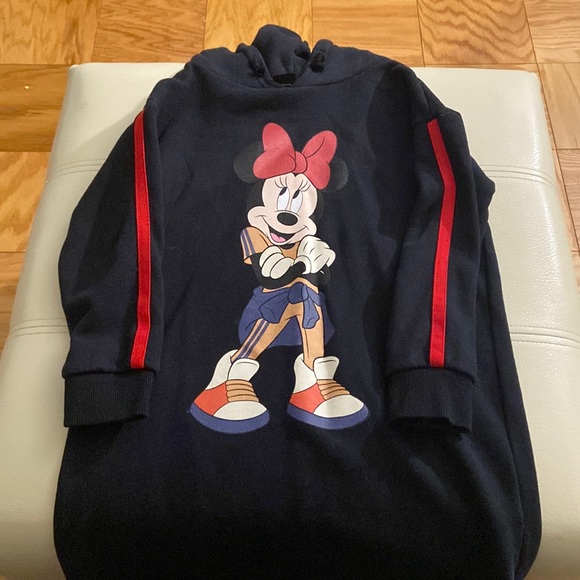 Zara | Dresses | Girls Black Hooded Dress With Minnie Mouse | Poshmark